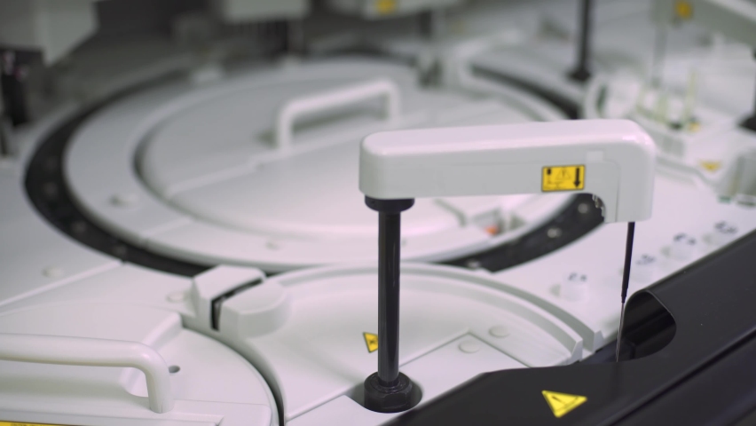 automatic machine medical laboratory test tubes Stock Footage Video ...