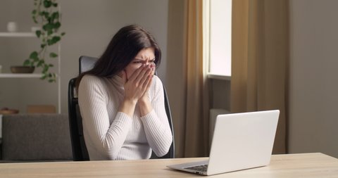 Fatigued Businesswoman Taking Off Glasses Tired Stock Photo (Edit Now ...