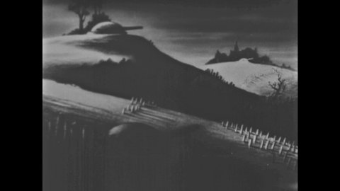 1940s Illustration Army Base Hidden Hillside Stock Footage Video (100% ...