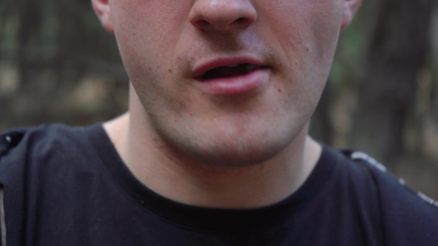 man chewing gum close Stock Footage Video (100% Royalty-free ...