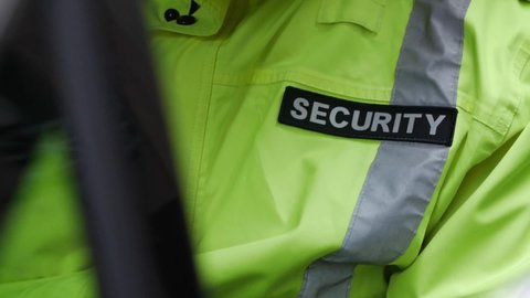 Security Guard Patrolling Street Next Highway Stock Footage Video (100% ...