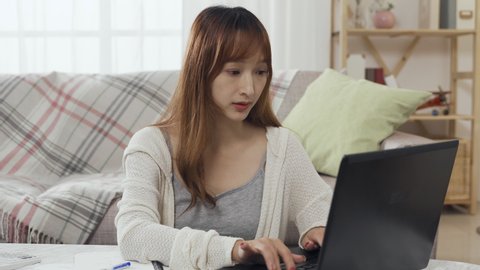 Asian Lady Happy About Convenience Paying Stock Footage Video (100% ...