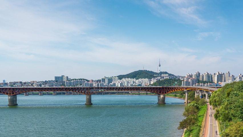 time lapse 4k seongsu bridge seoul Stock Footage Video (100% Royalty ...