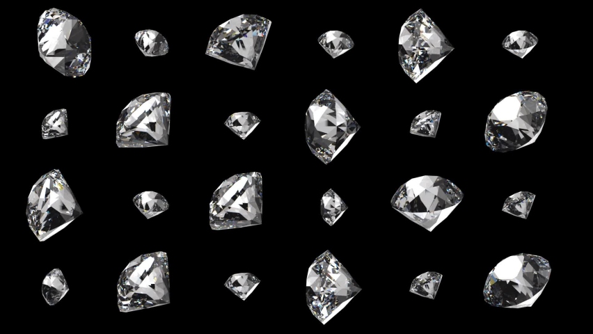 loop animation 3d diamonds spin rotate Stock Footage Video (100% ...