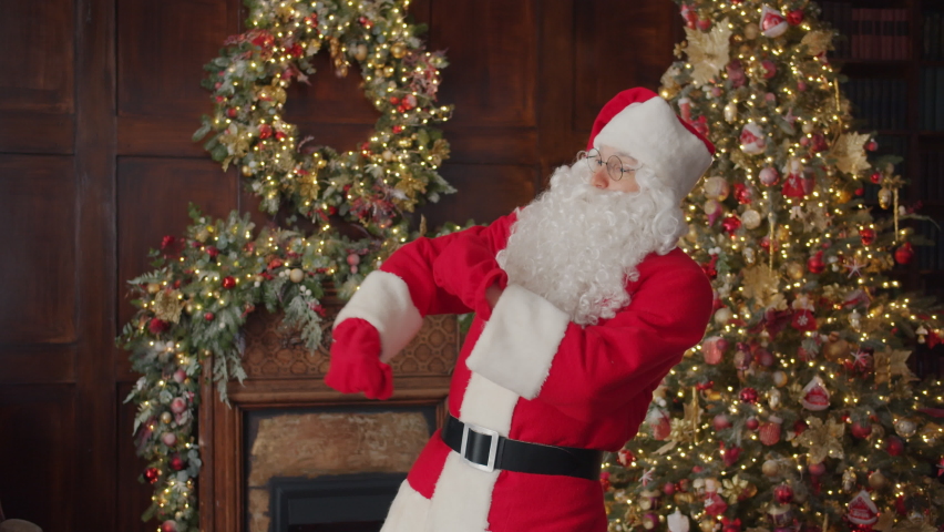 slow motion portrait modern santa claus Stock Footage Video (100% ...