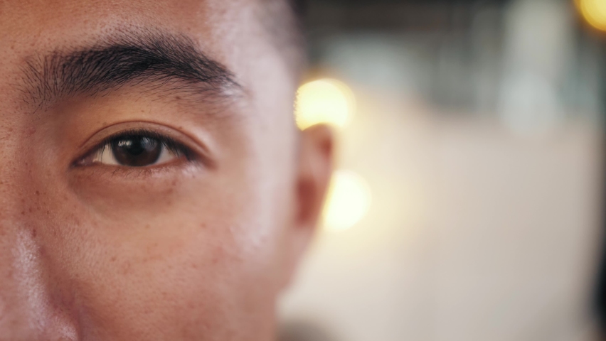 japanese asian man eyes close-up detail Stock Footage Video (100% ...
