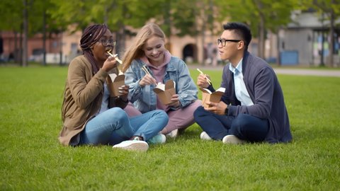 Group University Students Working Outside Together Stock Photo (Edit ...