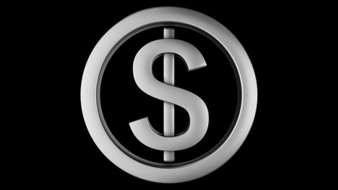 3d Dollar Sign Rotating On Alpha Stock Footage Video (100% Royalty-free ...