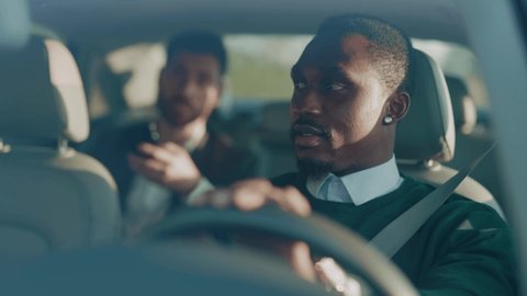 Face Handsome Taxi Driver African American Stock Footage Video (100% ...