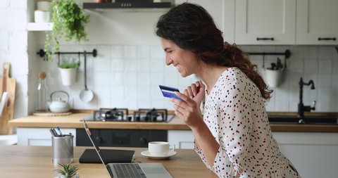 Housewife Stands Domestic Kitchen Lean Dining Stock Footage Video (100% ...