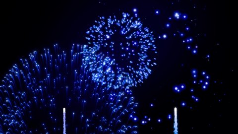 Animation Blue Fireworks Looping Animation Stock Footage Video (100% ...
