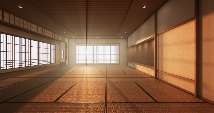 design japanese style room spacious light Stock Footage Video (100% ...