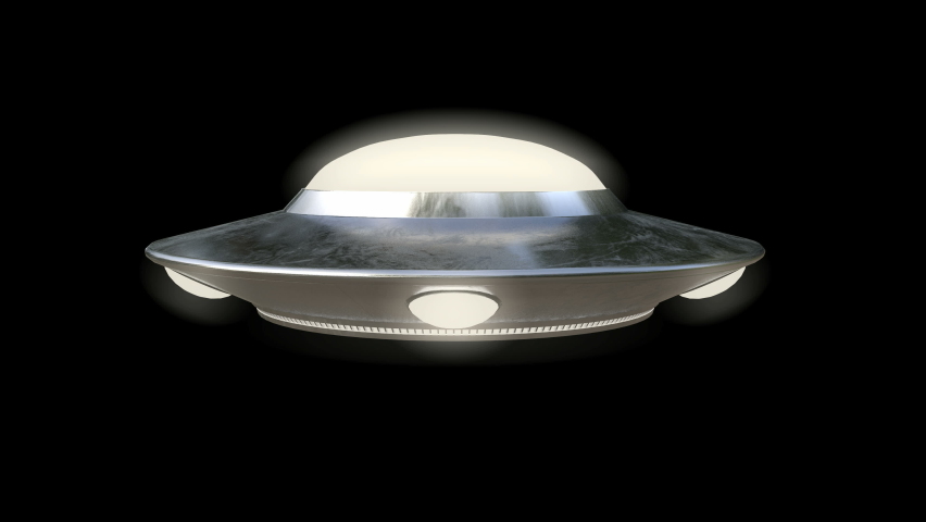 4k rotating ufo animation on black Stock Footage Video (100% Royalty ...