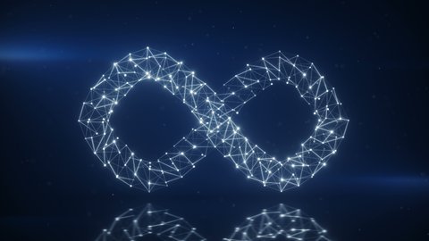 Infinity Symbol Dots Connecting Lines Concept Stock Footage Video (100% ...
