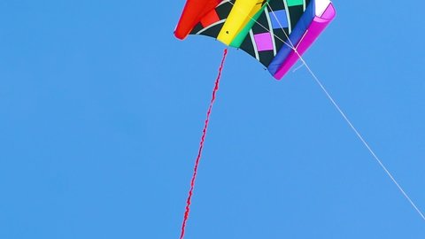 Colorful Kite Tied String Flying High Stock Footage Video (100% Royalty ...