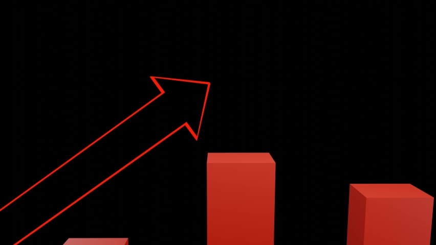 3D infographic of a vector bar graph chart showing data visualization ...