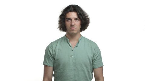 Disgusted Man Retching Vomit White Background Stock Photo 2062213382 ...