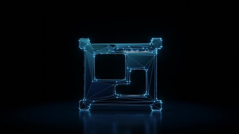 3d Rendering 4k Fly Through Wireframe Stock Footage Video (100% Royalty ...