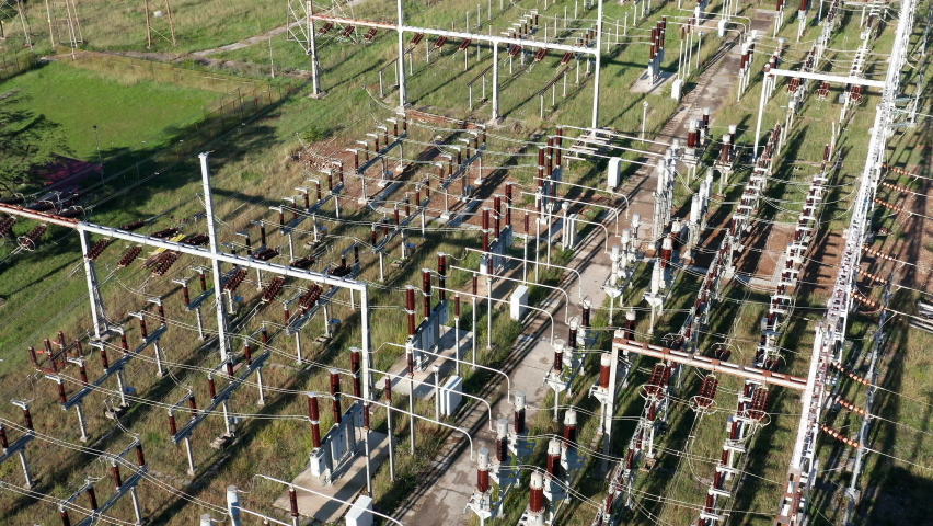 electrical substation - grid high voltage Stock Footage Video (100% ...