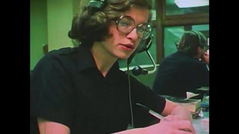 Circa 1970s Police Dispatcher Takes Domestic Stock Footage Video (100% ...