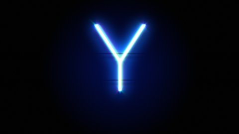 Neon Font Letter Y Uppercase Appear Stock Footage Video (100% Royalty ...