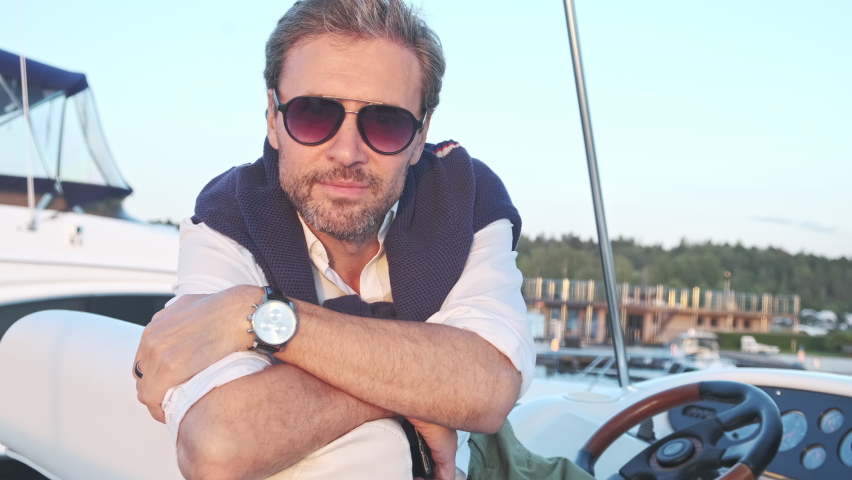 Handsome man sailing yacht Stock Video Footage - 4K and HD Video Clips ...