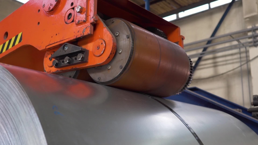 Roll Metal Wire Unwinding Machine Stock Video Footage - 4K and HD Video ...