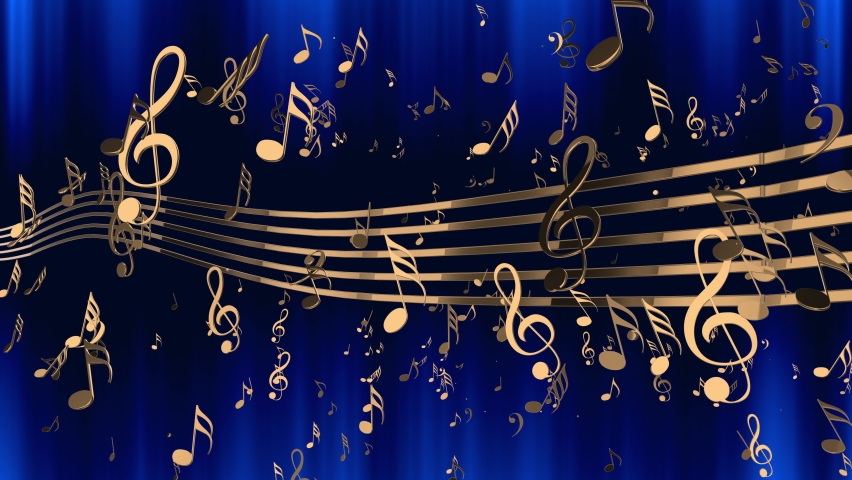 musical staff notes symbols float mid-air Stock Footage Video (100% ...