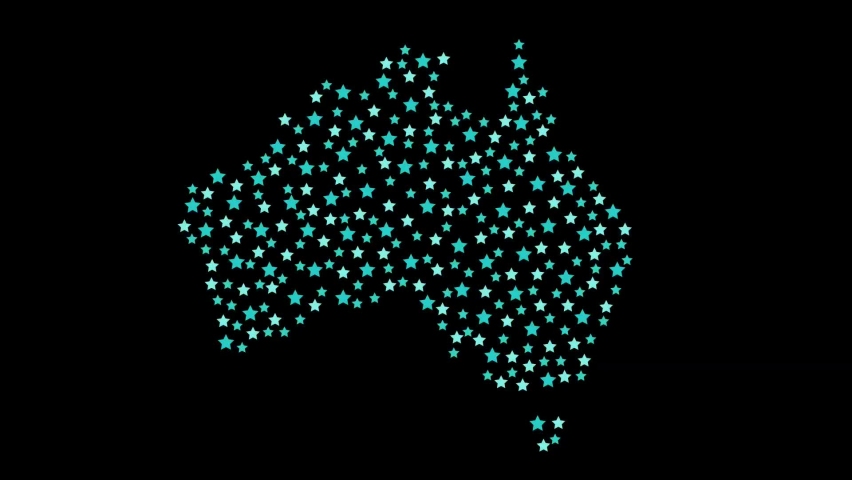 australian map background colored stars different Stock Footage Video ...