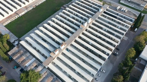 Factory Building Sawtooth Roof Industrial Park Stock Footage Video (100 ...