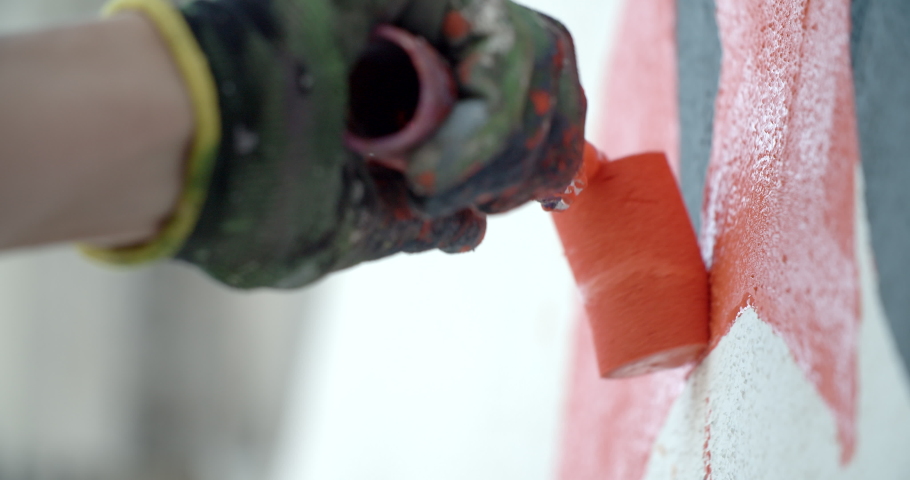 side view painting mural on wall Stock Footage Video (100% Royalty-free ...