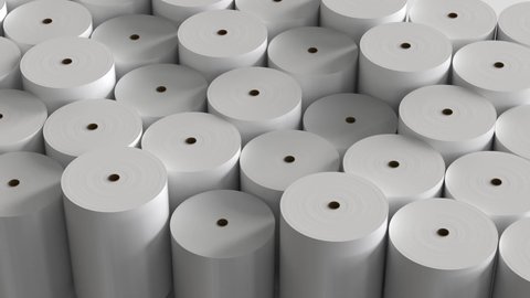 3d Rendering White Paper Rolls Background Stock Footage Video (100% ...