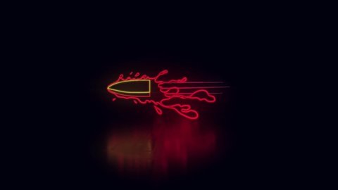Bullet Blood Neon Sign Light On Stock Footage Video (100% Royalty-free ...
