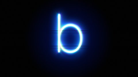 Neon Font Letter B Lowercase Appear Stock Footage Video (100% Royalty ...