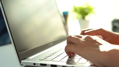 Young Woman Hands Typing Keyboard On Stock Footage Video (100% Royalty ...