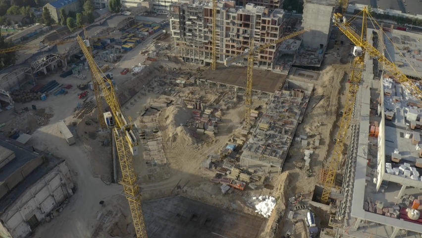 Fly Over the Construction Site, Stock Footage Video (100% Royalty-free ...