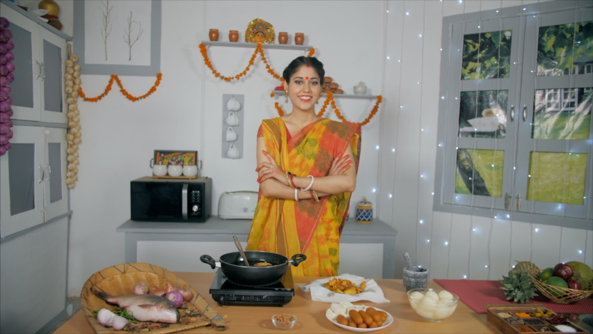 Traditional Indian Woman Cooking Stock Video Footage - 4K and HD Video ...