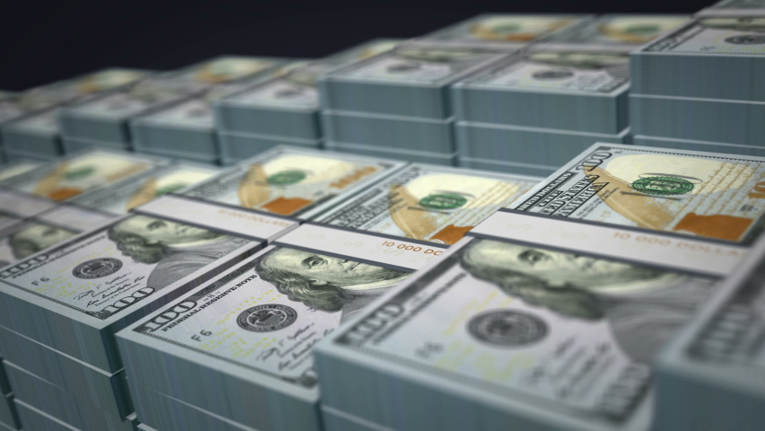 dollar banknote bundle growth loop 100 Stock Footage Video (100% ...