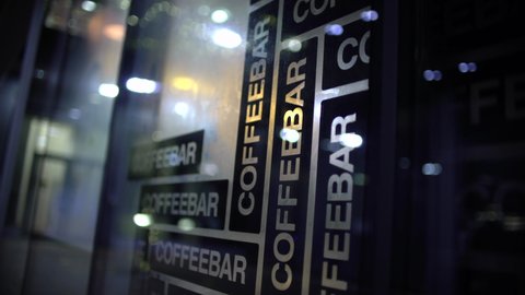 Coffee Bar Store Front Night Stock Footage Video (100% Royalty-free ...