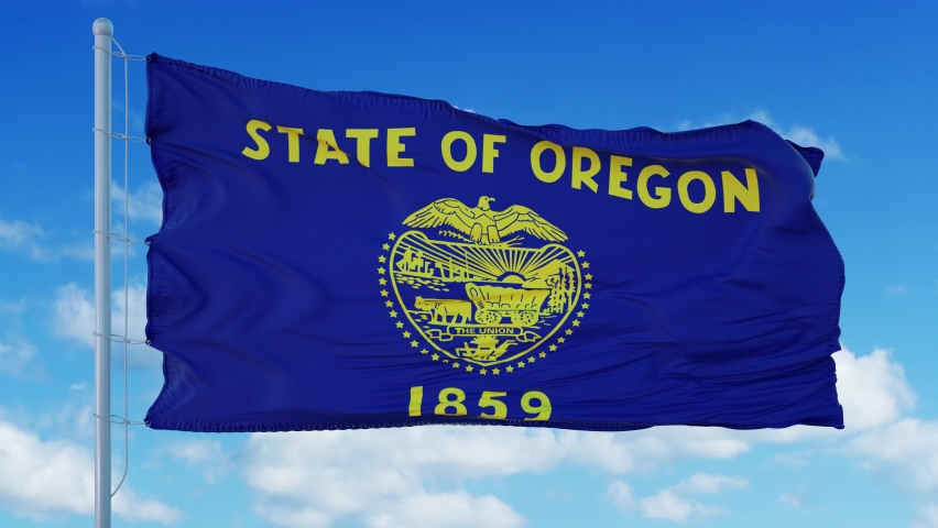 Oregon Flag On a Flagpole Stock Footage Video (100% Royalty-free ...
