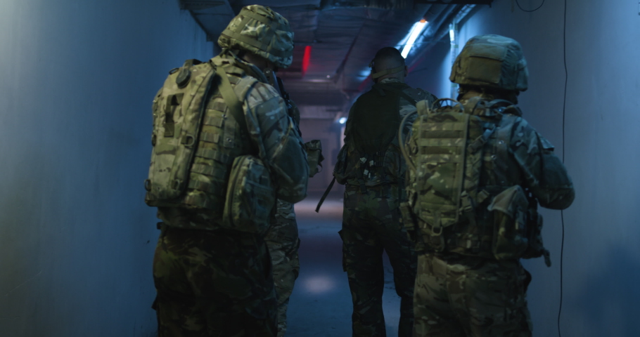 back view anonymous swat team laser Stock Footage Video (100% Royalty ...