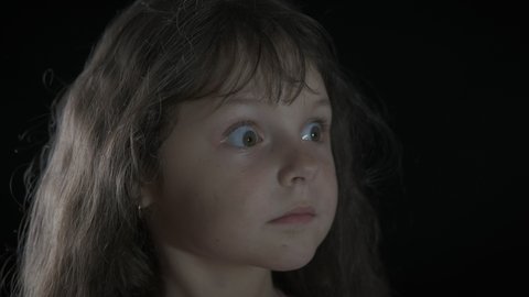 Frightened Child Child Big Eyes Look Stock Footage Video (100% Royalty ...
