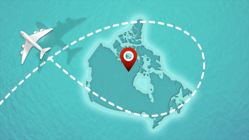 airplane flying over canada map 4k Stock Footage Video (100% Royalty ...