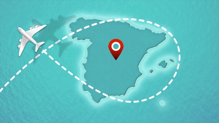 airplane flying over spain map 4k Stock Footage Video (100% Royalty ...