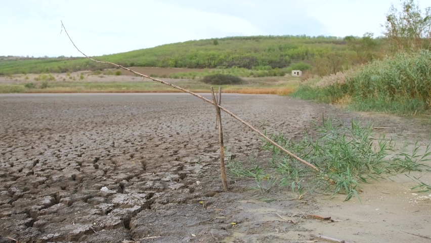 huge area very dry lake suffering Stock Footage Video (100% Royalty ...