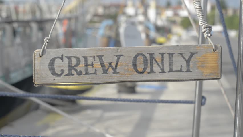 Wooden Sign Says Crew Only Stock Footage Video (100% Royalty-free ...