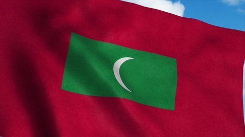 National Flag Mdv Maldives Stock Footage Video (100% Royalty-free ...