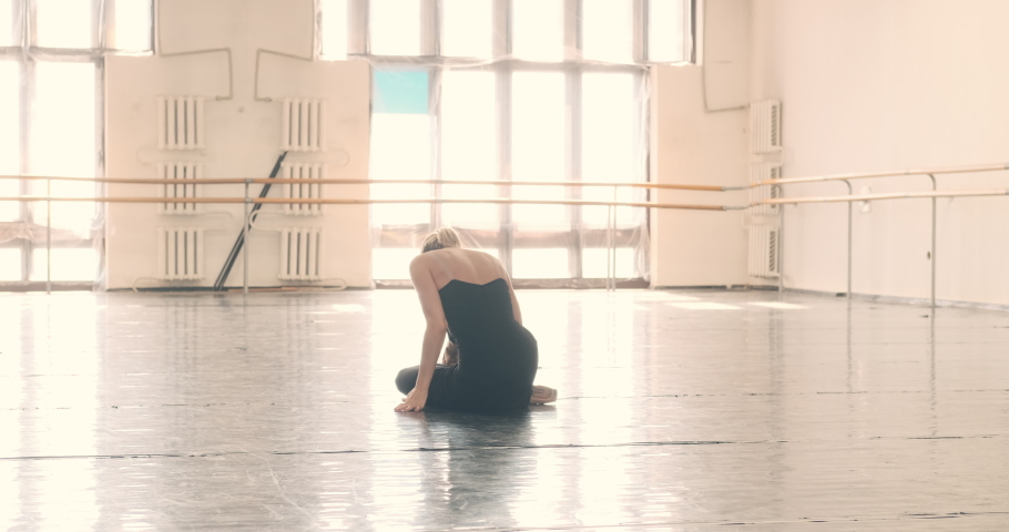 Ballerina Rehearsing at Dance Hall Stock Footage Video (100% Royalty ...