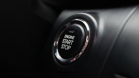 pushing blue power ignition button start Stock Footage Video (100% ...