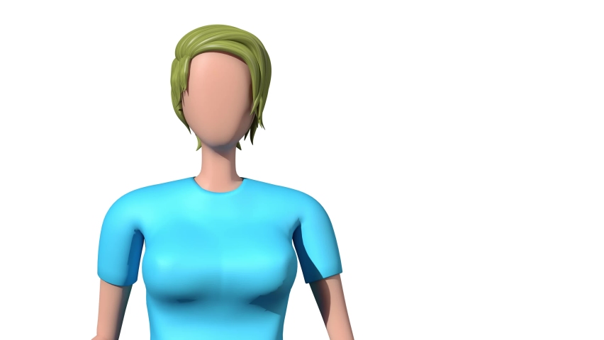 animated female cartoon character putting on Stock Footage Video (100% ...